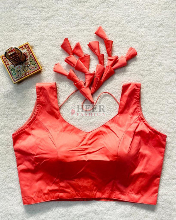 Gajari color desginer malai satin blouse