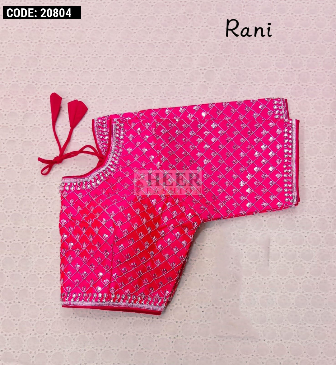 Beautiful rani pink color codding embroidery work blouse