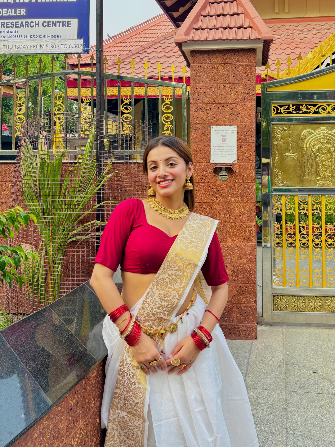 Onam special white aasam cotton silk saree with golden zari border ...