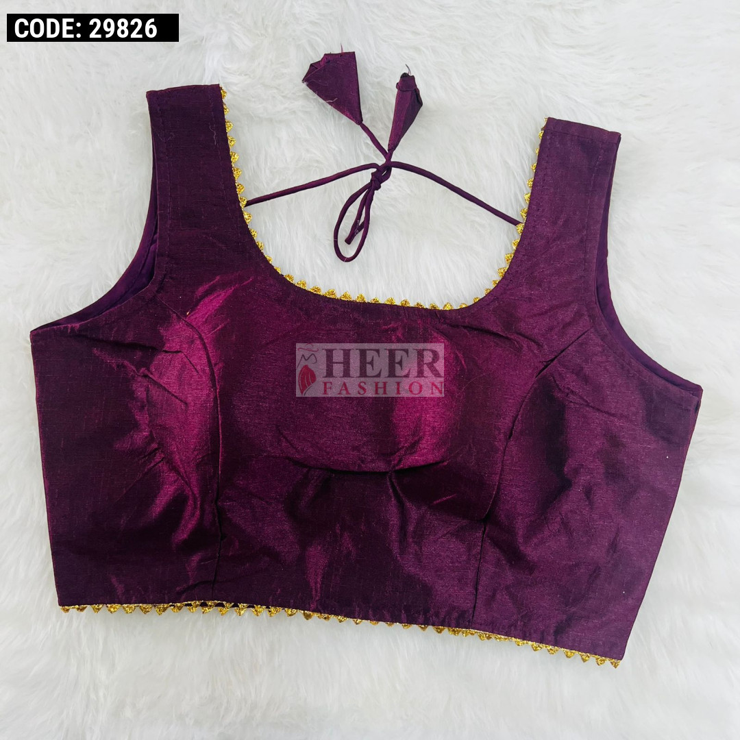 Magenta color designer phantom silk blouse