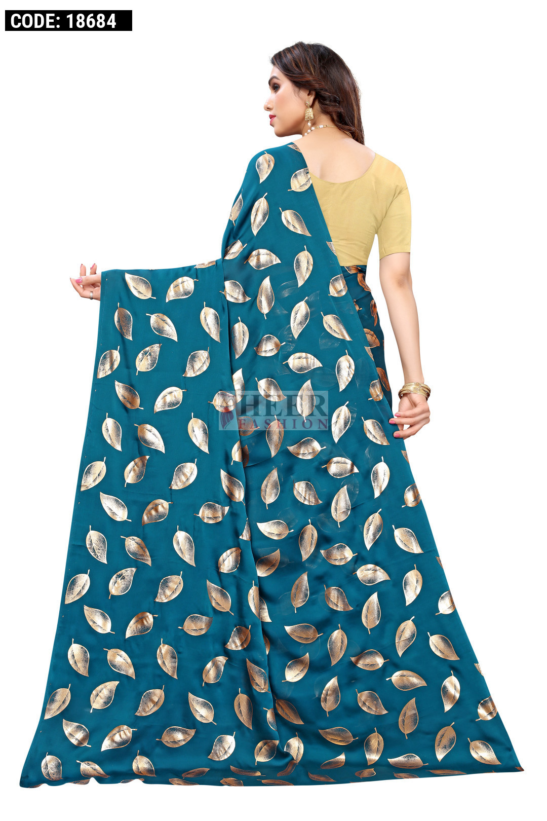 Firoji color pure Satin silk saree