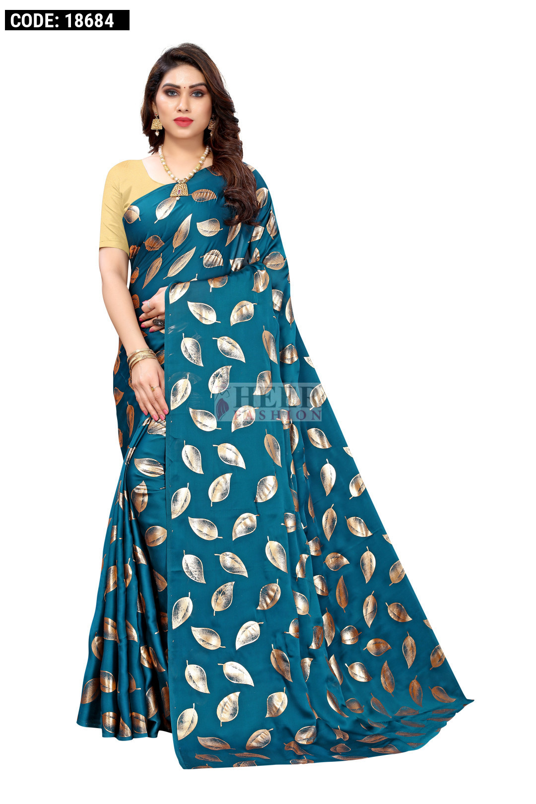 Firoji color pure Satin silk saree